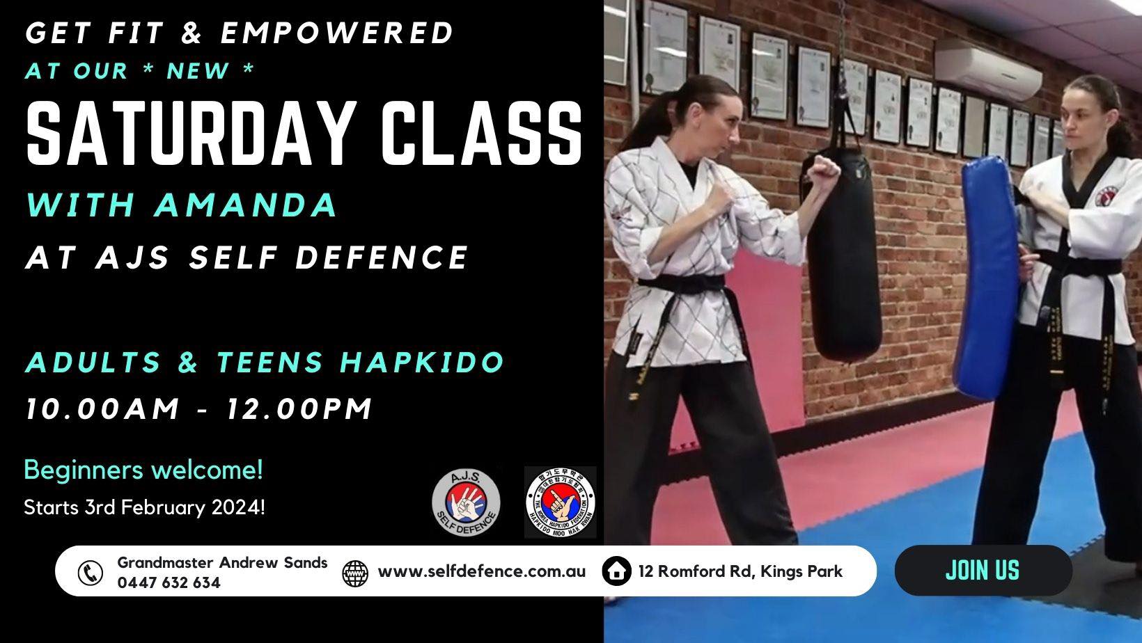 New Saturday Class with Amanda - AJS Self Defence